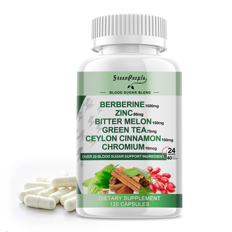 GREENPEOPLE Berberine Supplement Capsules with Bitter Melon, Chromium ...